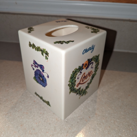 Bath | Vintage Tissue Cover Box Plastic Christian Faith Love Hope ...